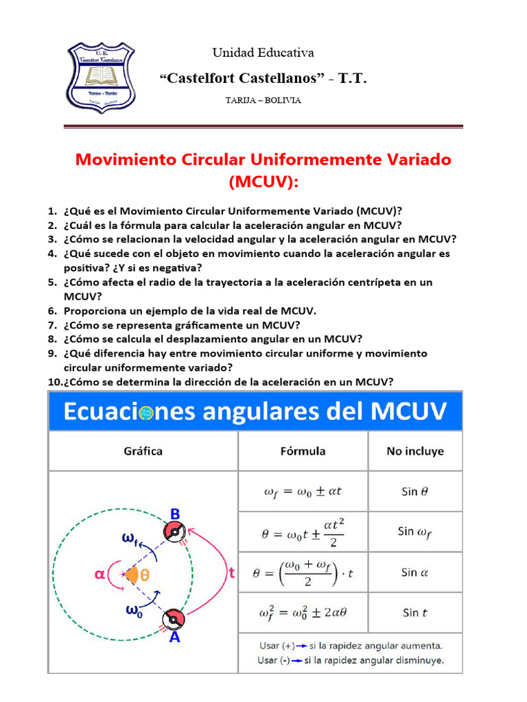 Movimiento Circular Uniformeme | PDF