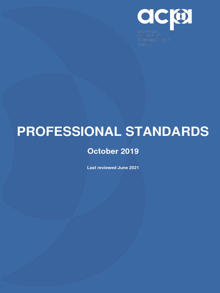 Acpan Professional Standards v2 | PDF | Nursing | Anesthesia