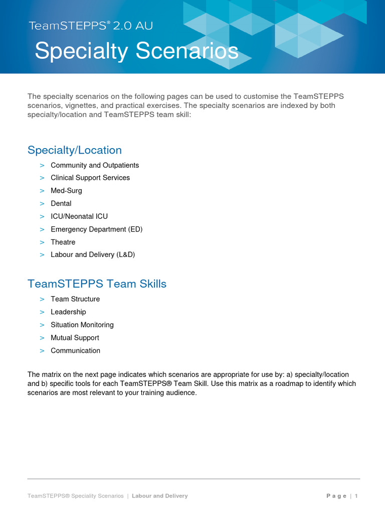 TeamSTEPPS+Specialty+Scenarios+v1 0+ | PDF | Cardiology | Internal Medicine