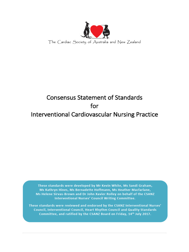 Standards Interventional Cardiovascular Nursing Practice 2017 | PDF ...