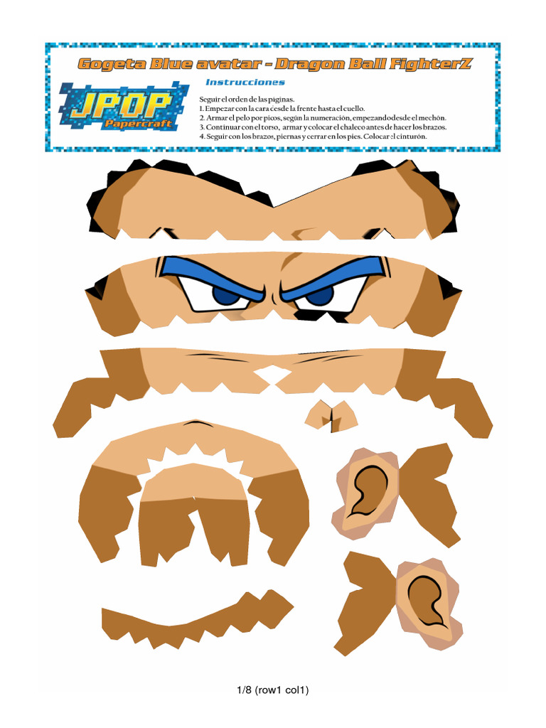Gogeta Blue Avatar - Dragon Ball FighterZ - JPOPpapercraft (Nolines2) | PDF