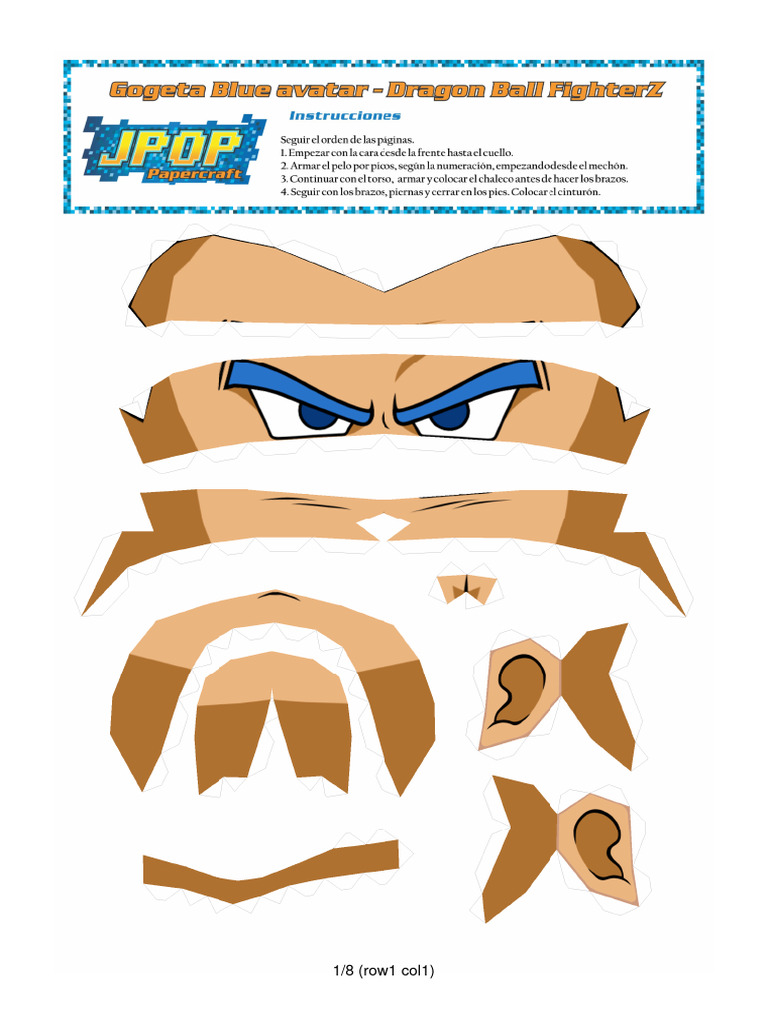 Gogeta Blue Avatar - Dragon Ball FighterZ - JPOPpapercraft (Nolines1) | PDF