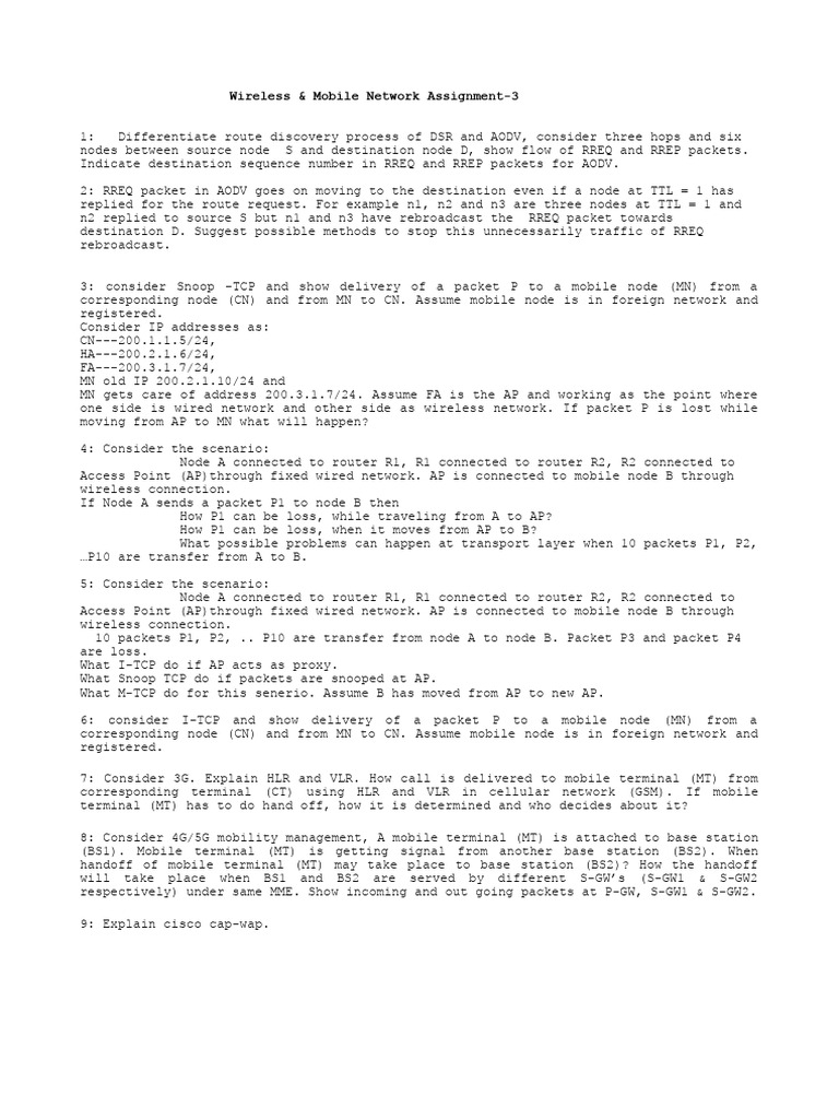 Wireless Assignment 3 | PDF | Computer Network | Router (Computing)