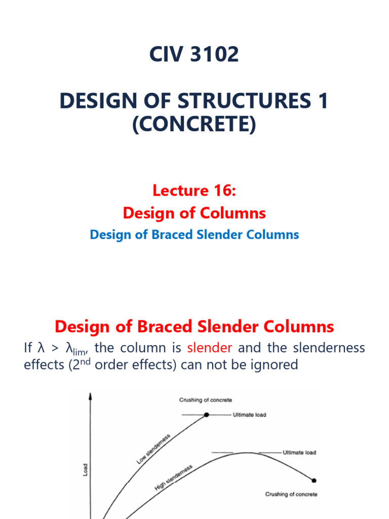 LN16. Design of Braced Slender Columns | PDF | Civil Engineering | Structural Engineering
