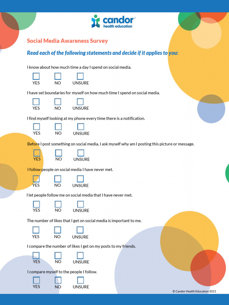 Candor Health Ed Social Media Survey | PDF