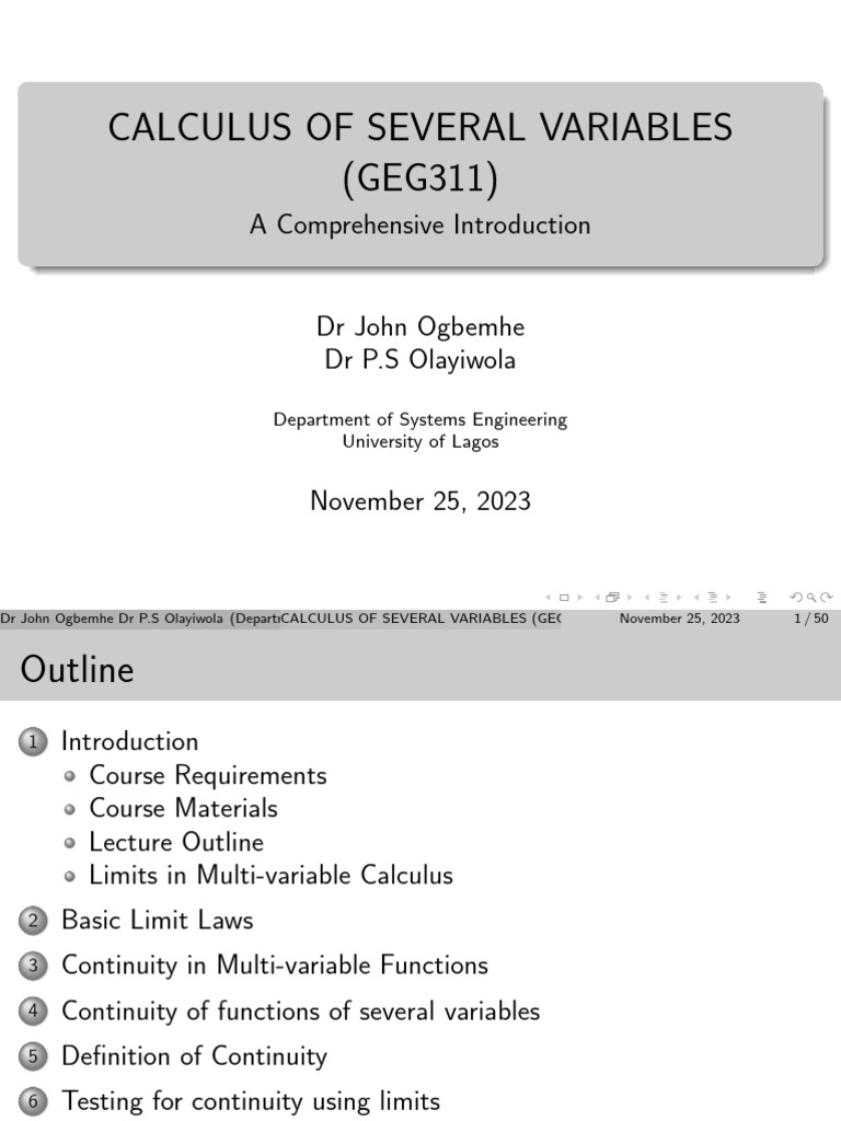 Geg 311lect01 | PDF | Derivative | Function (Mathematics)