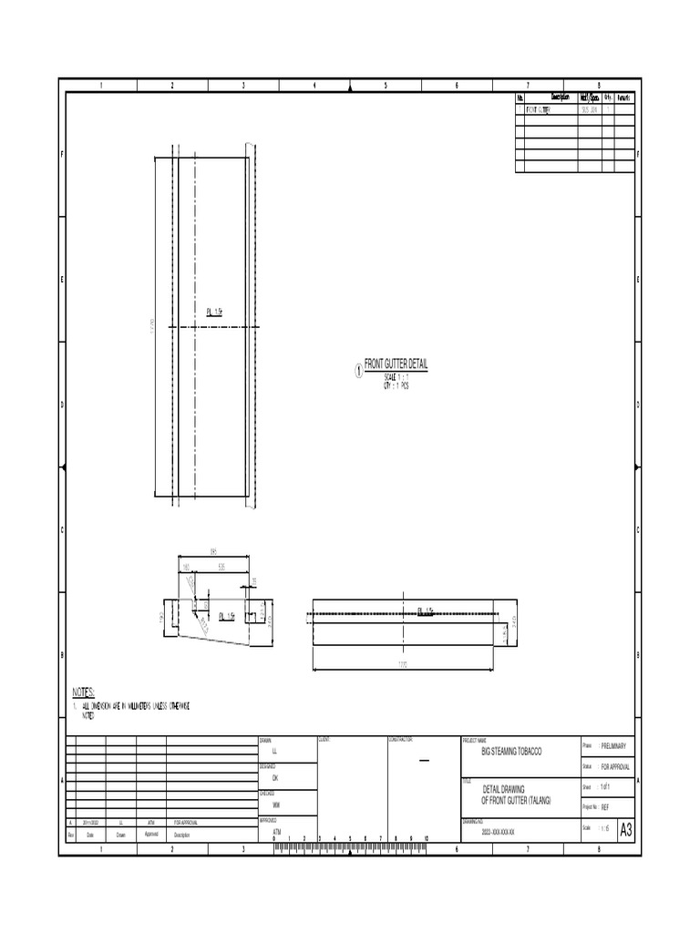 Assembly Drawing of Front Gutter | PDF