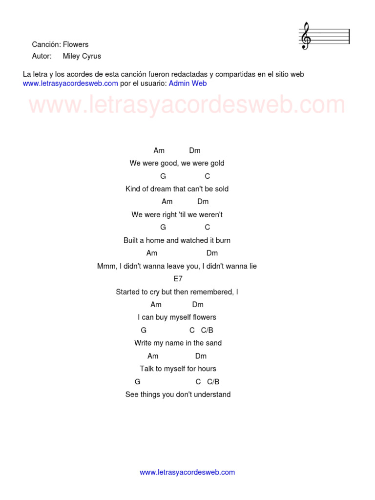 Flowers Miley Cyrus 43921 | PDF