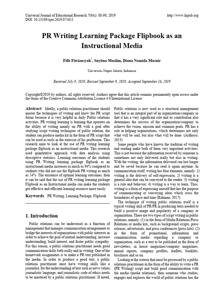 PR Writing Learning Package Flipbook | PDF
