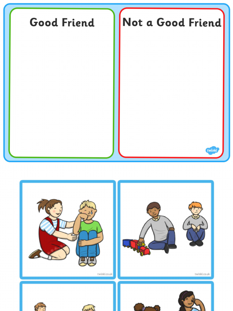 Good Friend Discussion and Sorting Cards | PDF