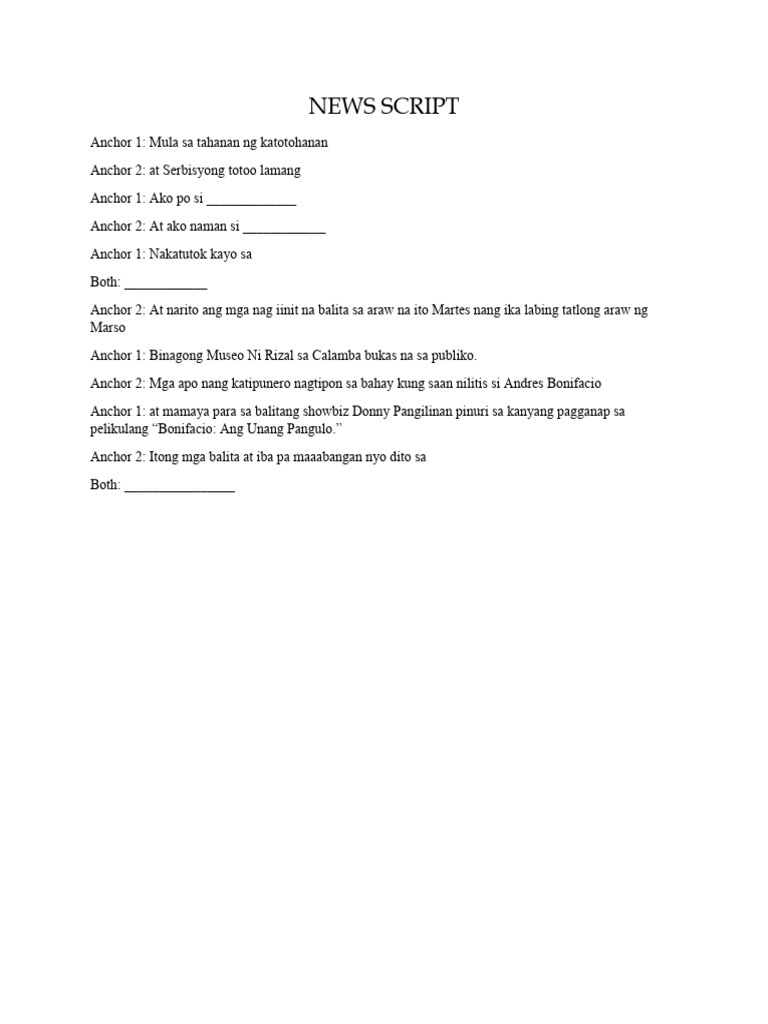 News Script | PDF