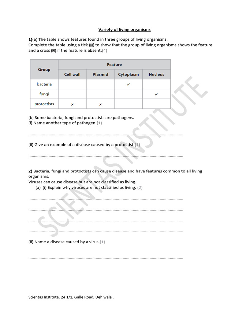 Characteristics of Living Organisms | PDF | Pathogen | Organisms