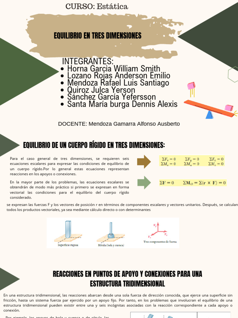 Equilibrio en Tres Dimensiones | PDF | Vector Euclidiano | Ecuaciones