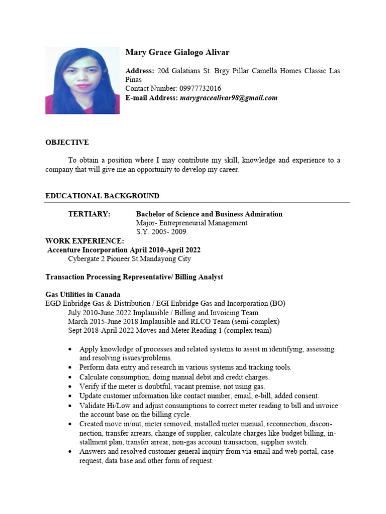 Alivar Mary Grace Billing Final | PDF | Computing | Business