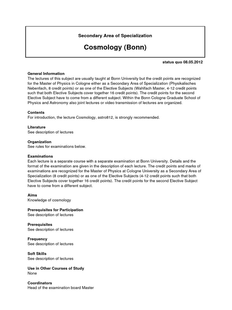 Module Cosmology | PDF