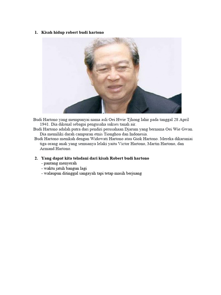 Biografi Robert Budi Hartono | PDF