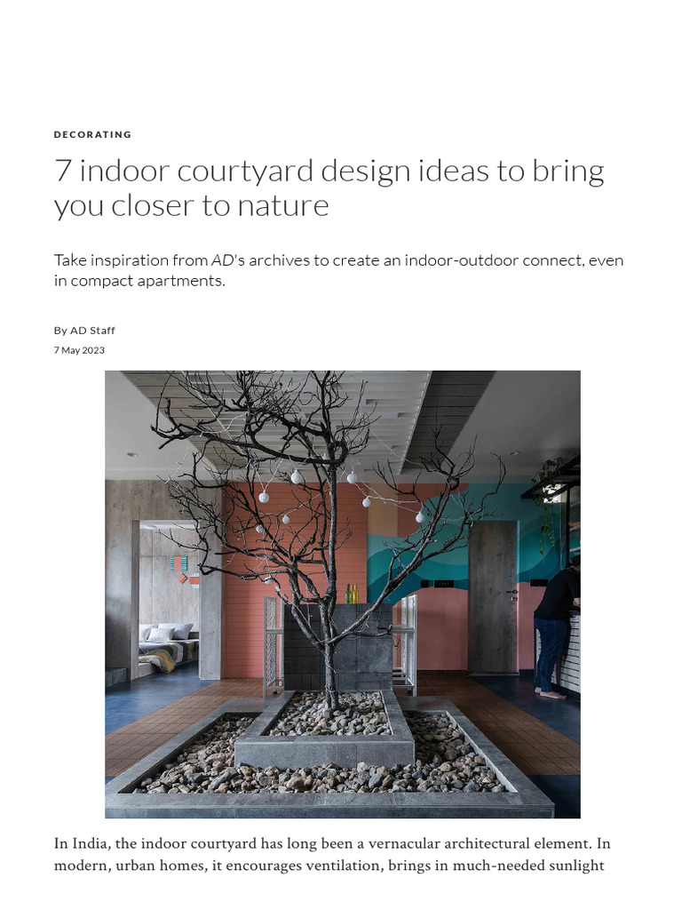 7 Indoor Courtyard Design Ideas To Bring You Closer To Nature Pdf