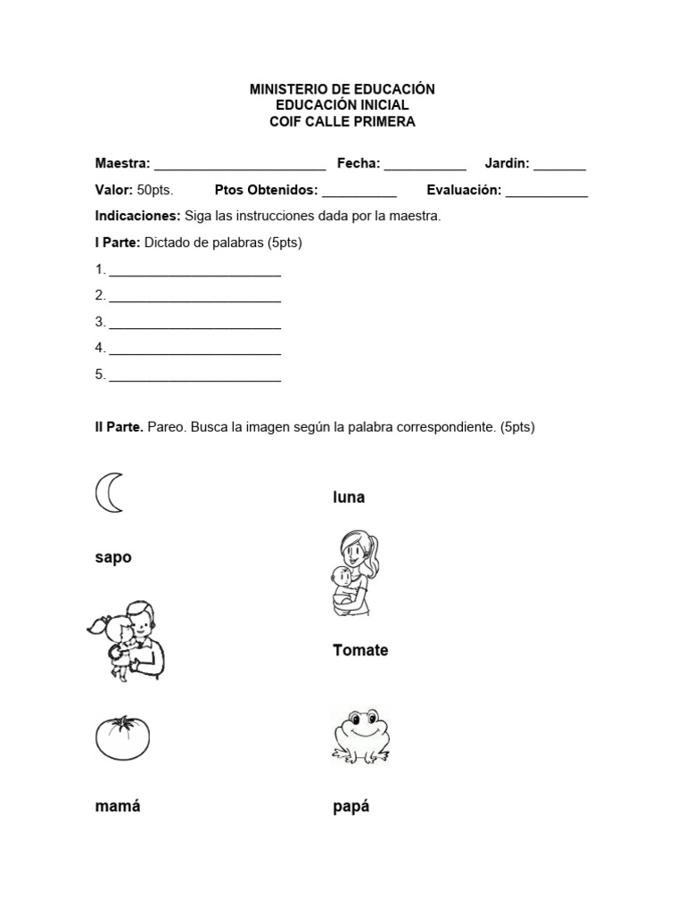 Examen Final Kinder | PDF