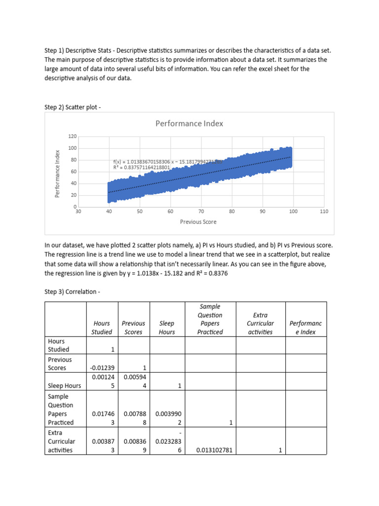 Student Performance Regression | PDF | Statistics | Regression Analysis