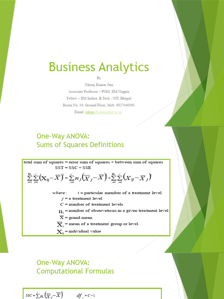 One-Way ANOVA: Statistical Analysis Guide | PDF | Errors And Residuals ...