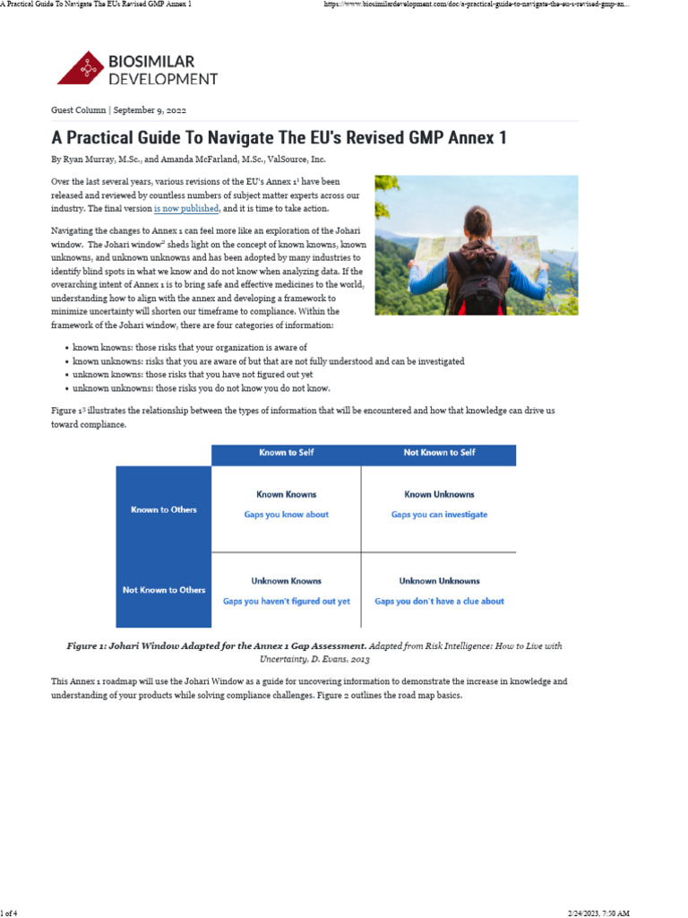 A Practical Guide To Navigate The EUs Revised GMP Annex 1 | PDF | Risk ...