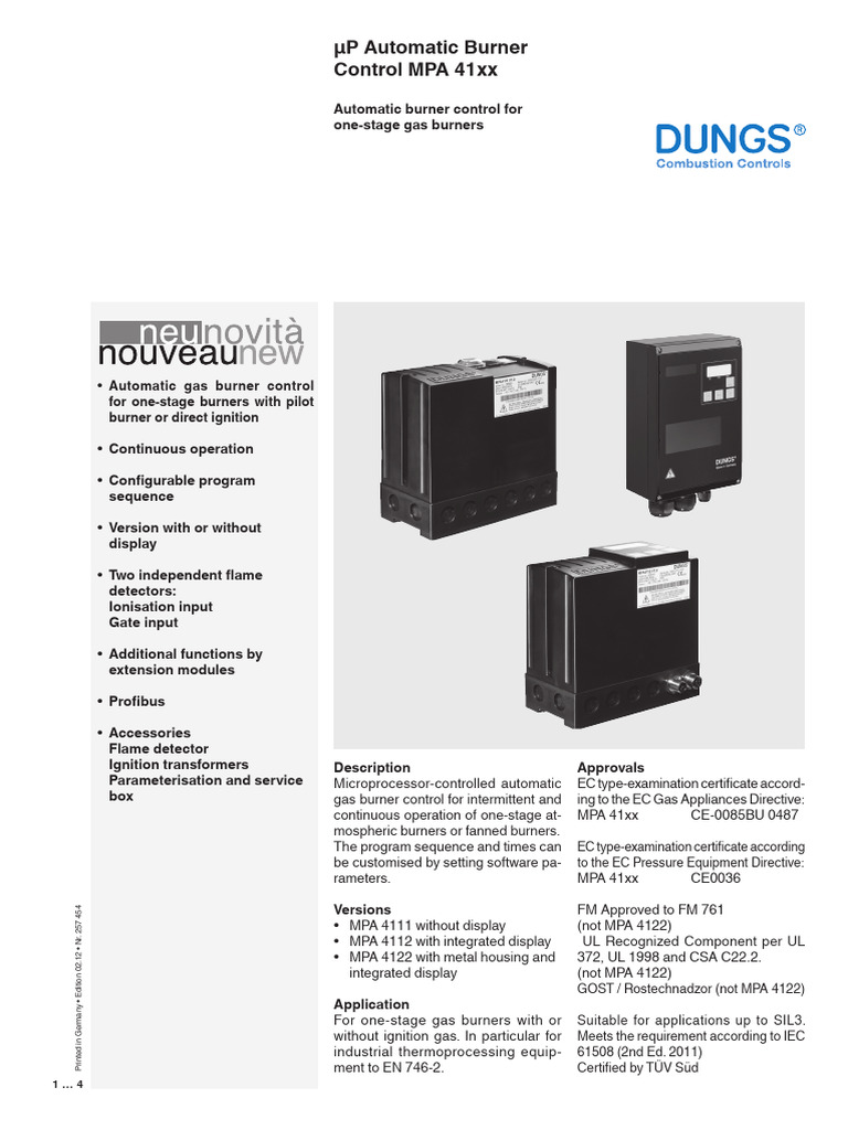 P Automatic Burner Control MPA 41xx | PDF | Alternating Current ...