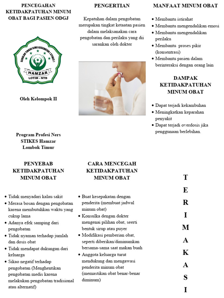 Leaflet Ketidakpatuhan Minum Obat | PDF