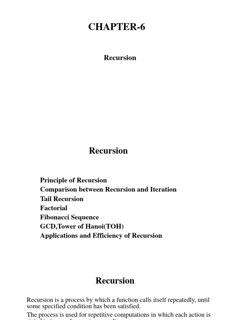 6 Recursion | PDF | Iteration | Software Development