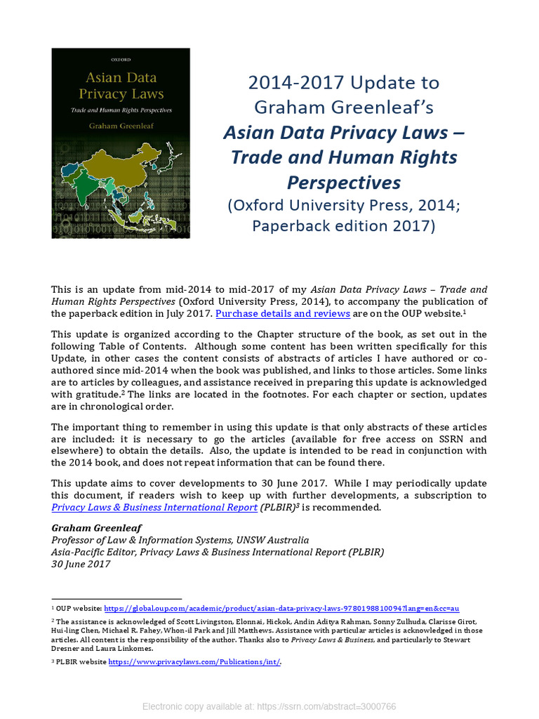 2014 - 17 Update - Graham Greenleaf | PDF | Trans Pacific Partnership ...