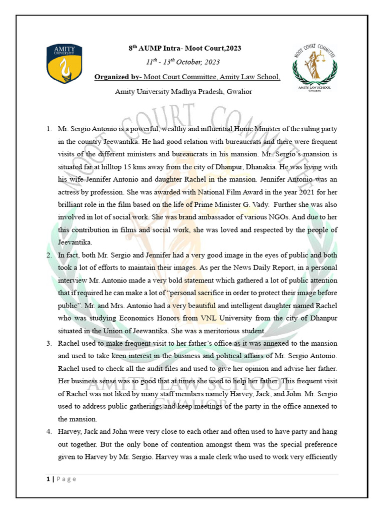 8th AUMP Intra Moot Preposition | PDF | Criminal Law | Public Law