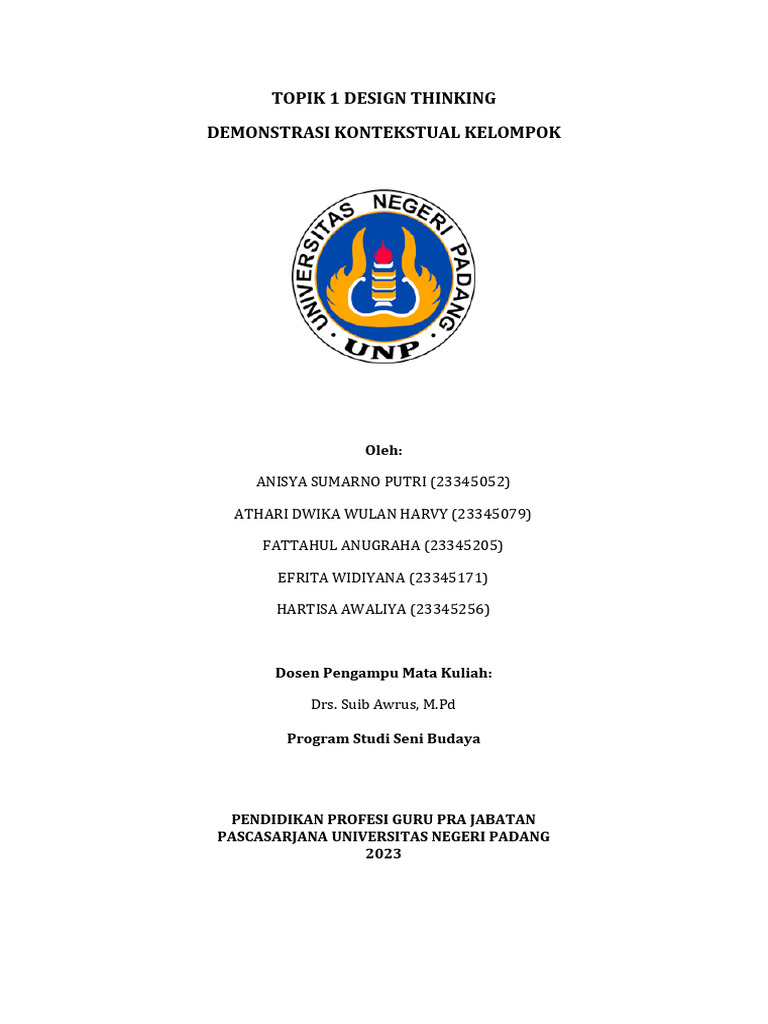 Topik 1 Demonstrasi Kontekstual - Design Thinking | PDF