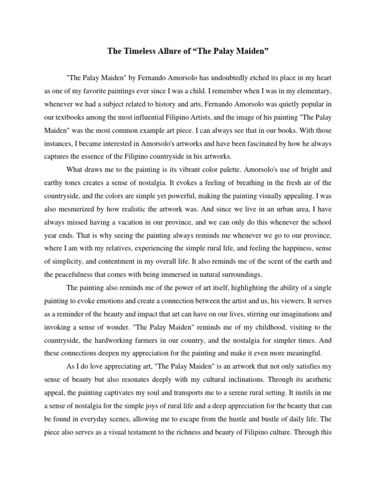 The Palay Maiden: A Cultural Reflection | PDF | Paintings | The Arts
