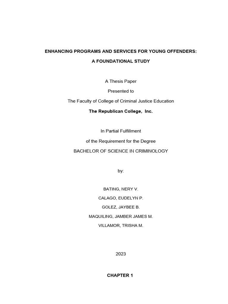 CHAPTER-1-EDITED Ito Na Un | PDF | Juvenile Delinquency | Juvenile Court