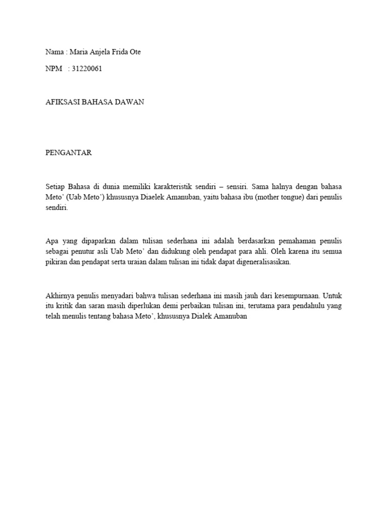 UAS Morfologi Bindo | PDF