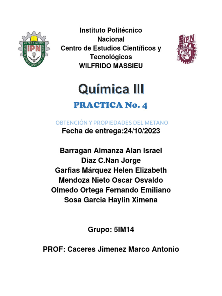 Quimica Pract 1 | PDF | Metano | Química