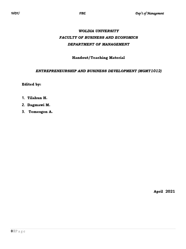 Eship All in One | PDF | Entrepreneurship | Feasibility Study