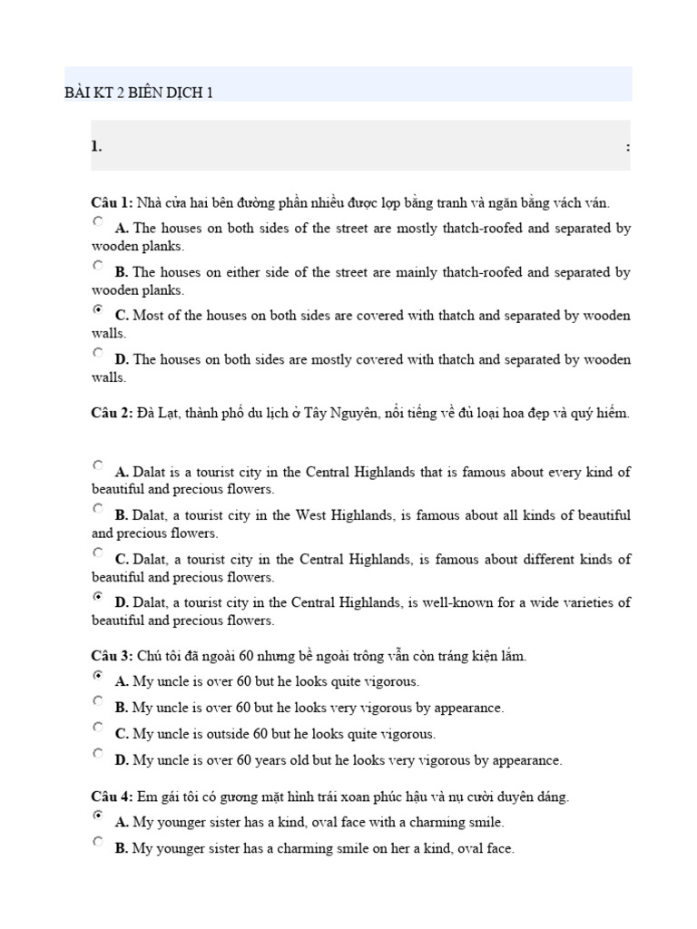 Bài Kt 2 Biên Dịch 1-Liêm | PDF | Vietnamese People | Vietnam