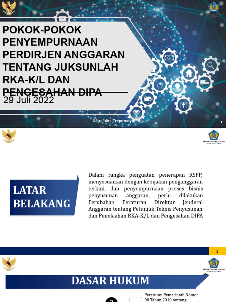 Sosialisasi Perdirjen Juksunlah RKA-KL | PDF