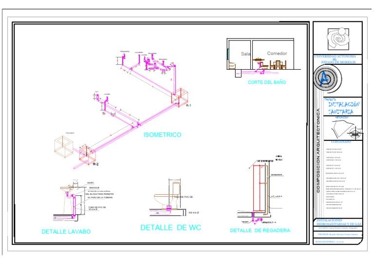 Planos Instalacion Sanitaria (ISIMETRICO Y DETALLES | PDF | Ingeniero civil | Ingeniería hidráulica