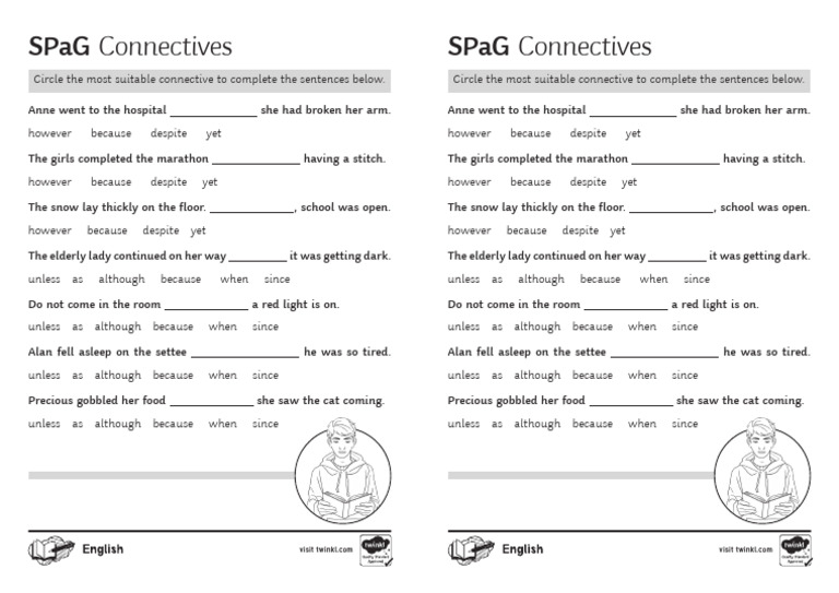 SPaG 1 Connectives Worksheett | PDF