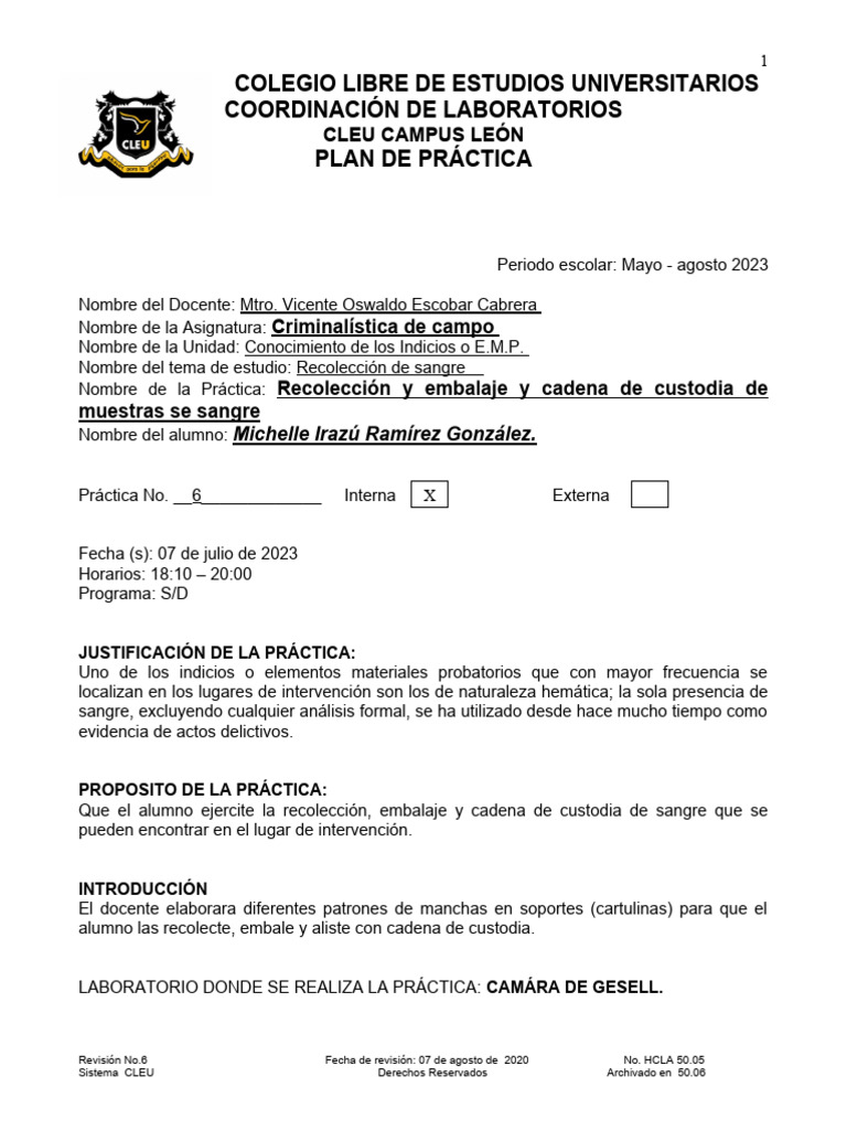 Plan de Práctica 6 | PDF | Laboratorios