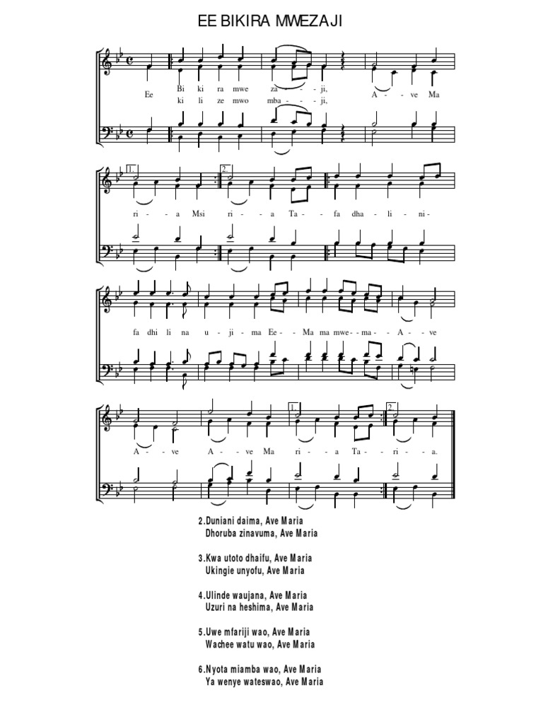 Ee Bikira Mwezaji | PDF