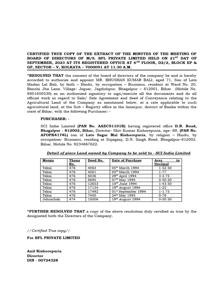 Power of Attorney BFL | PDF