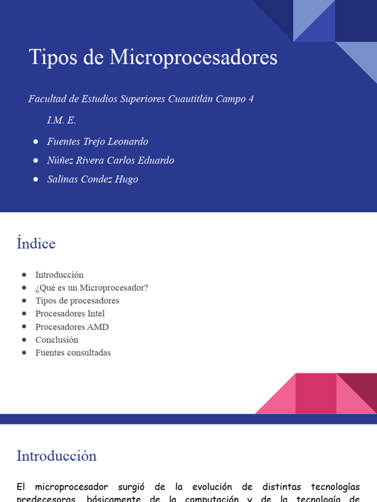 Tipos de Microprocesadores | PDF | Microprocesador | Intel
