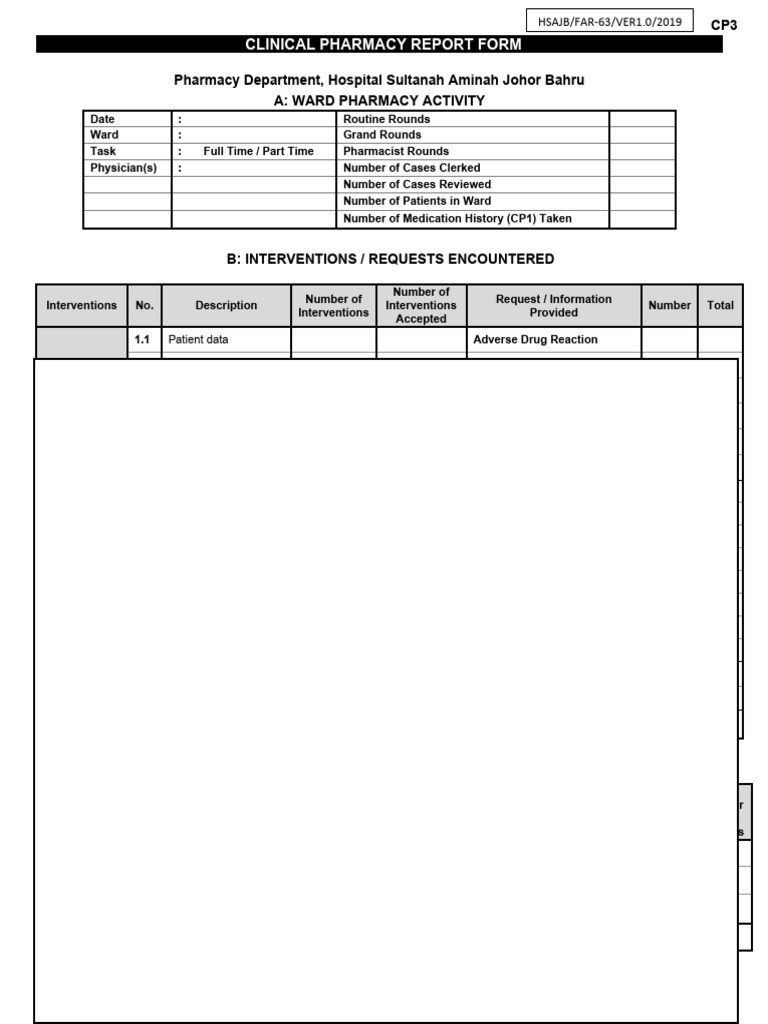 Borang CP3 | PDF | Pharmacy | Medical Prescription