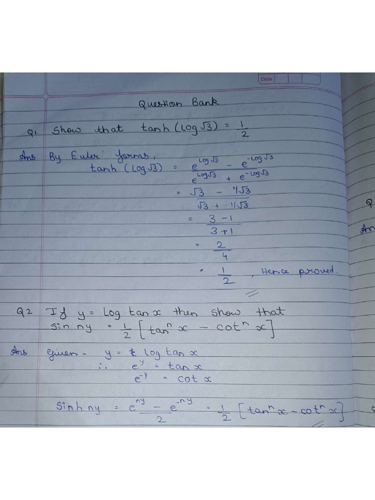 Maths QB Solution | PDF Maths QB Solution | PDF