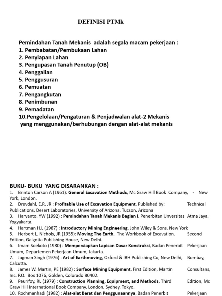 Teknik Pemindahan Tanah Mekanis | PDF