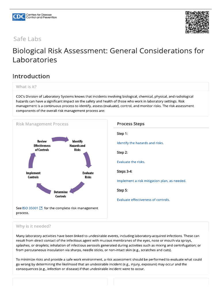 Biological Risk Assessment | PDF