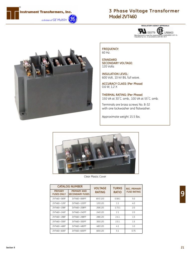 2VT460 | PDF | Fuse (Electrical) | Transformer