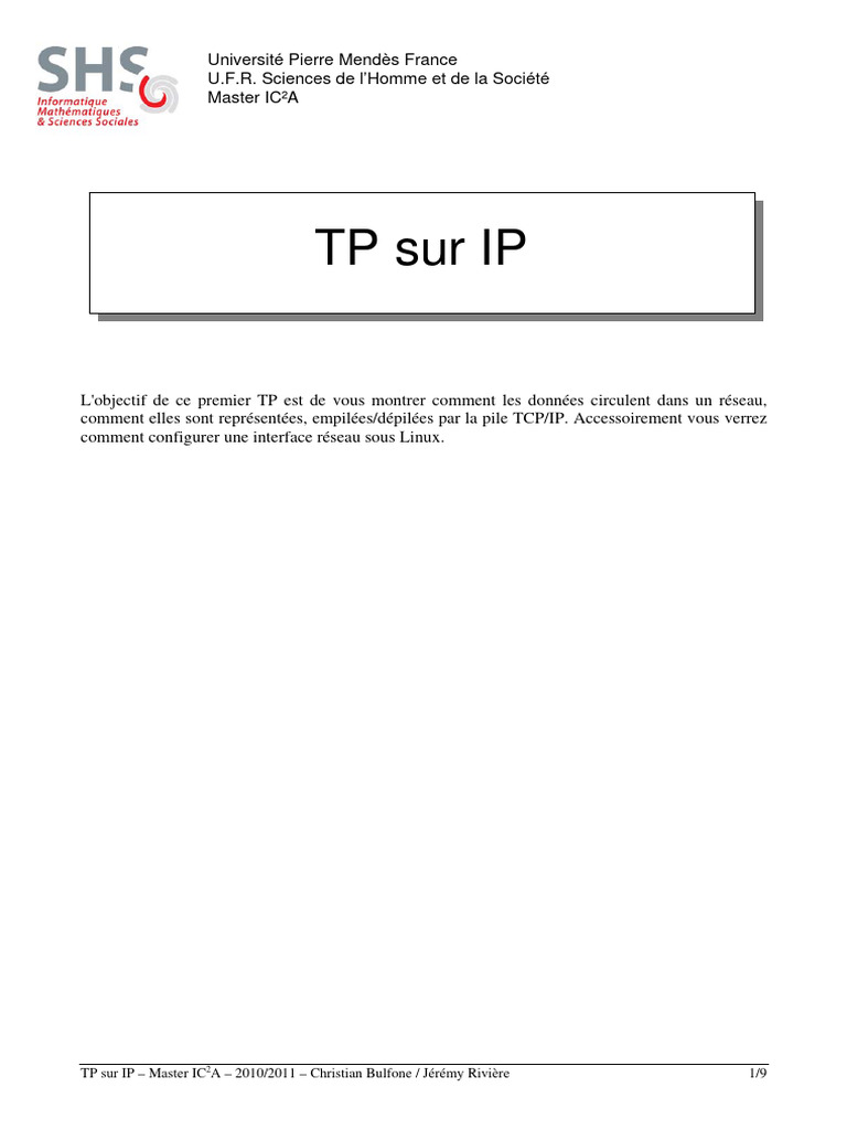 TP Ip1 | PDF | Protocoles Internet | Ethernet